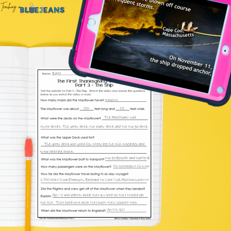 The First Thanksgiving Webquest – Digital & Printable History ...