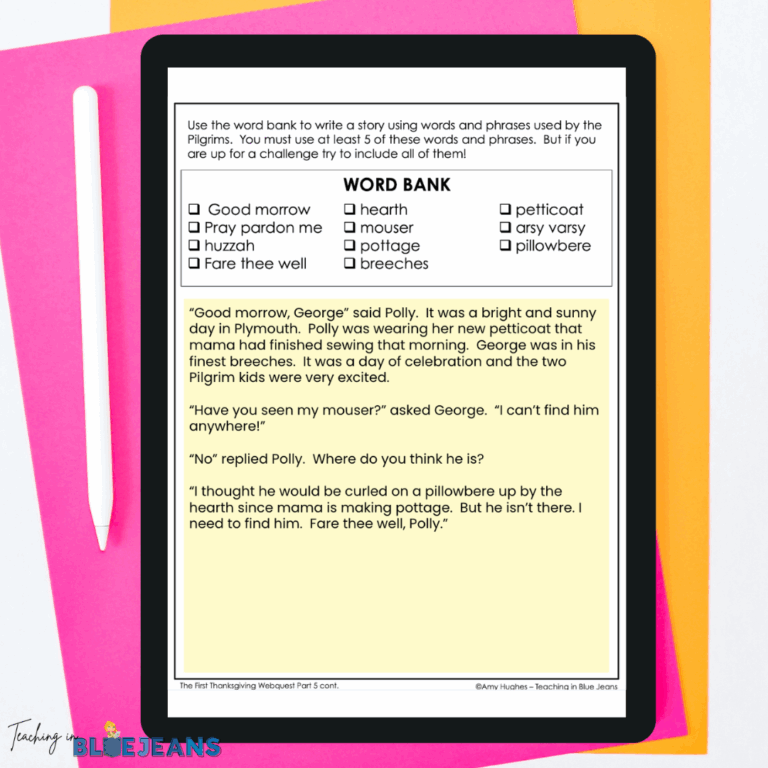The First Thanksgiving Webquest – Digital & Printable History ...
