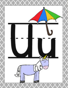 Alphabet Posters | Gray and Yellow Classroom Decor | Word Wall ...