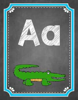 Chalkboard Themed Alphabet Posters with Pictures | Teaching in Blue Jeans