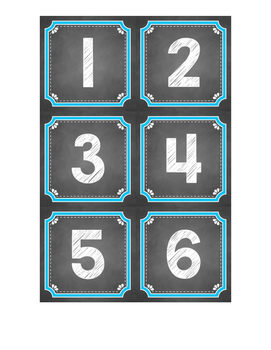 Chalkboard Themed Calendar Numbers {Blue} | Teaching in Blue Jeans