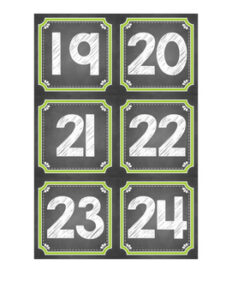 Chalkboard Themed Calendar Numbers {Green} | Teaching in Blue Jeans