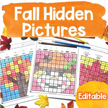 EDITABLE Fall Themed Hidden Picture Puzzles | October November Mystery ...
