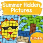 EDITABLE Summer Themed Hidden Picture Puzzles | Distance Learning ...