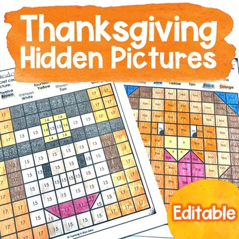 EDITABLE Thanksgiving Hidden Picture Puzzles | November Mystery ...