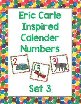 Eric Carle Inspired Calendar Numbers - Set 3 | Teaching in Blue Jeans