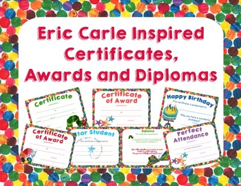 Eric Carle Inspired Certificates, Awards and Diplomas | Teaching in ...