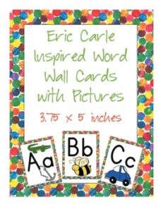 Eric Carle Inspired Classroom - Alphabet Cards with Pictures - Word ...