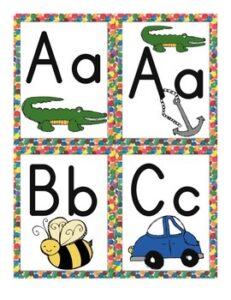 Eric Carle Inspired Classroom - Alphabet Cards with Pictures - Word ...