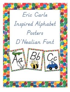 Eric Carle Inspired Classroom - Alphabet Posters in D'Nealian Font ...