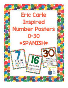 Eric Carle Inspired Classroom - Number Posters 0-30 - Spanish ...