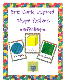 Eric Carle Inspired Classroom - Shape Posters - Spanish | Teaching in ...