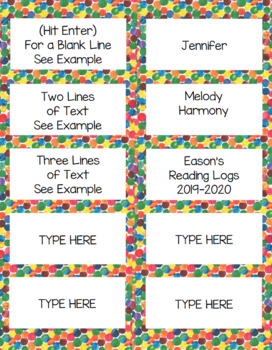 Eric Carle Inspired EDITABLE Adhesive Labels | For Avery Type Labels ...