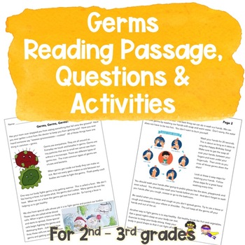 Germs Reading Passage and Questions for 2nd 3rd | Coronavirus Distance ...