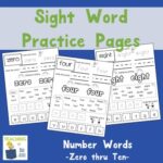 Sight Word Practice Pages Number Words | NO PREP | Distance | Teaching ...
