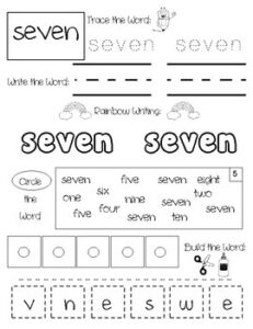 Sight Word Practice Pages Number Words | NO PREP | Distance | Teaching ...