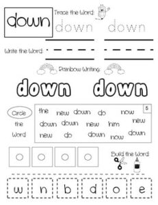 Sight Word Practice Pages for MONDO Kindergarten | Distance Learning ...