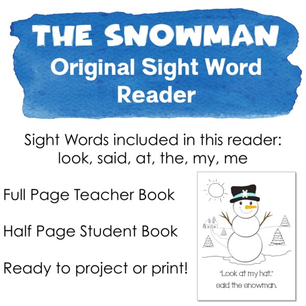The Snowman Sight Word Book | Emergent Reader | look | said | Teaching ...
