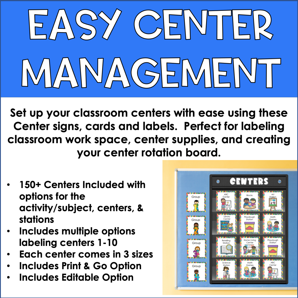 Eric Carle Inspired Classroom - Center Cards | Teaching in Blue Jeans