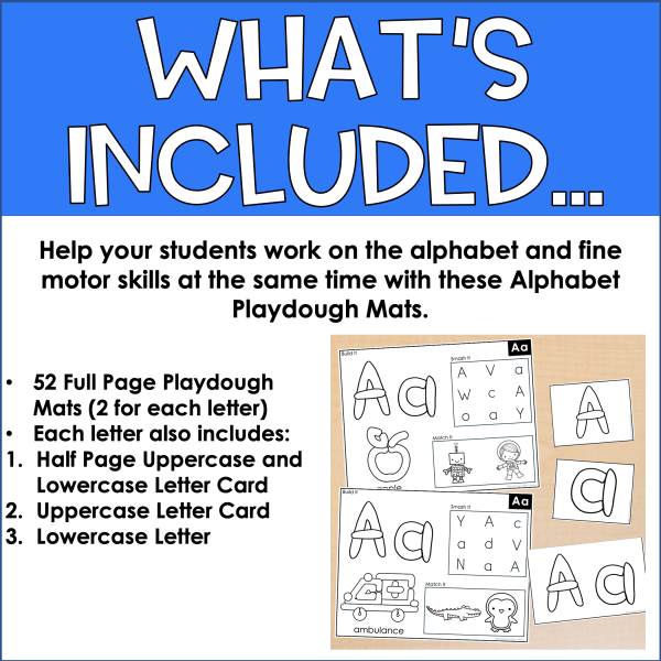 Alphabet Playdough Mats and Letter Activity Pages – Fine Motor Alphabet ...
