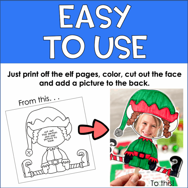 Elf Yourself Holiday Writing and Craft Activity – Christmas Printable ...