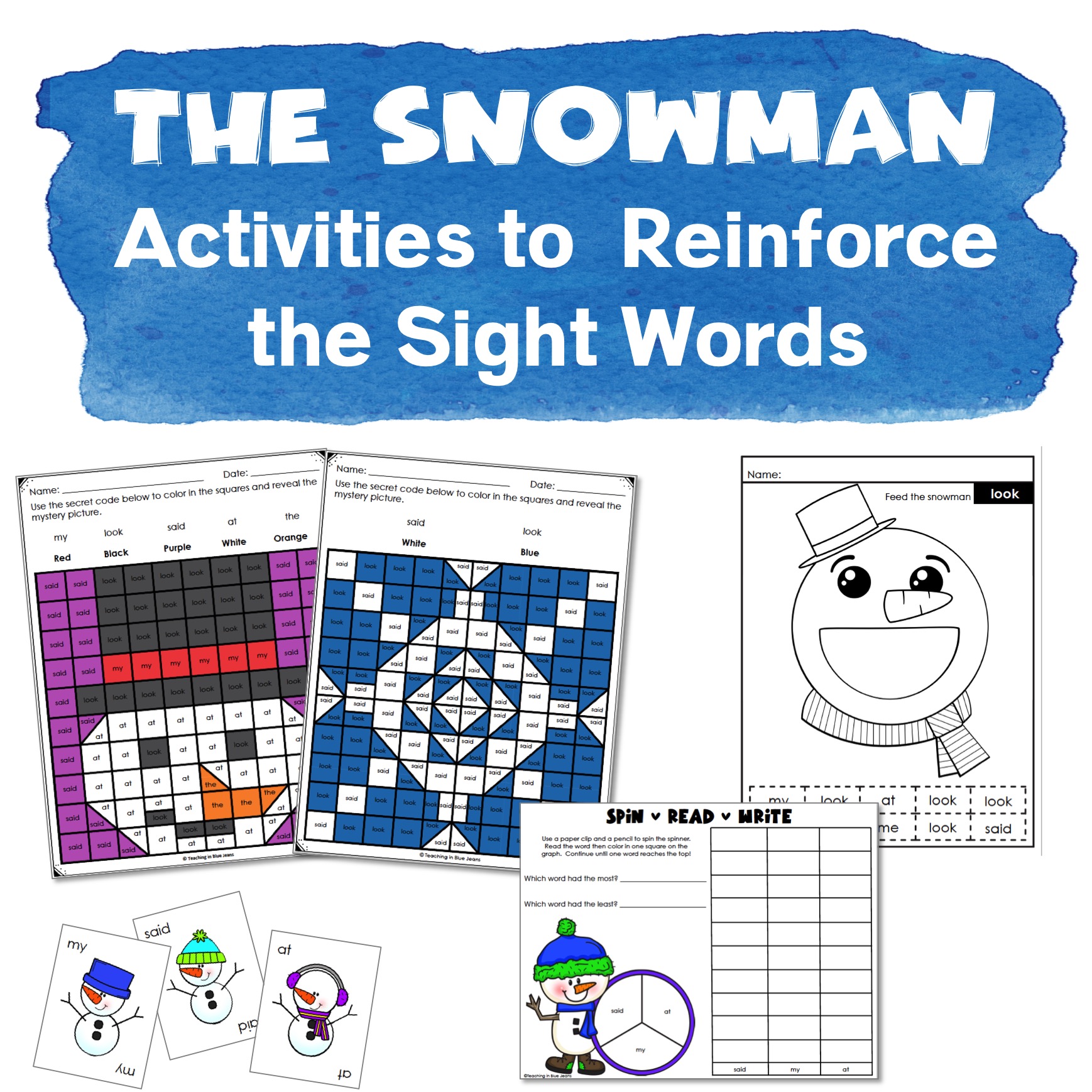 The Snowman Sight Word Book | Emergent Reader | look | said | Teaching ...