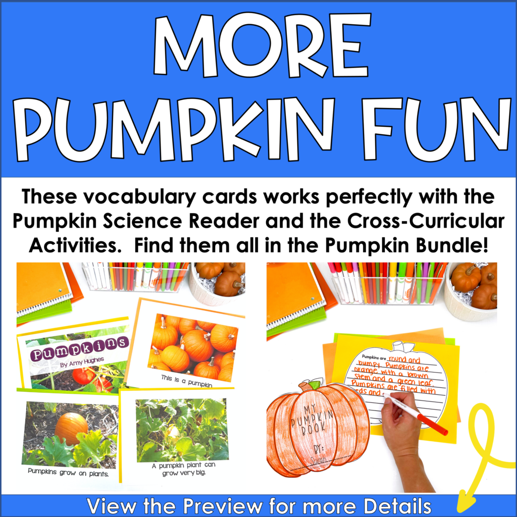 Pumpkin Vocabulary Cards | Pumpkin Life Cycle Vocabulary | Fall ...