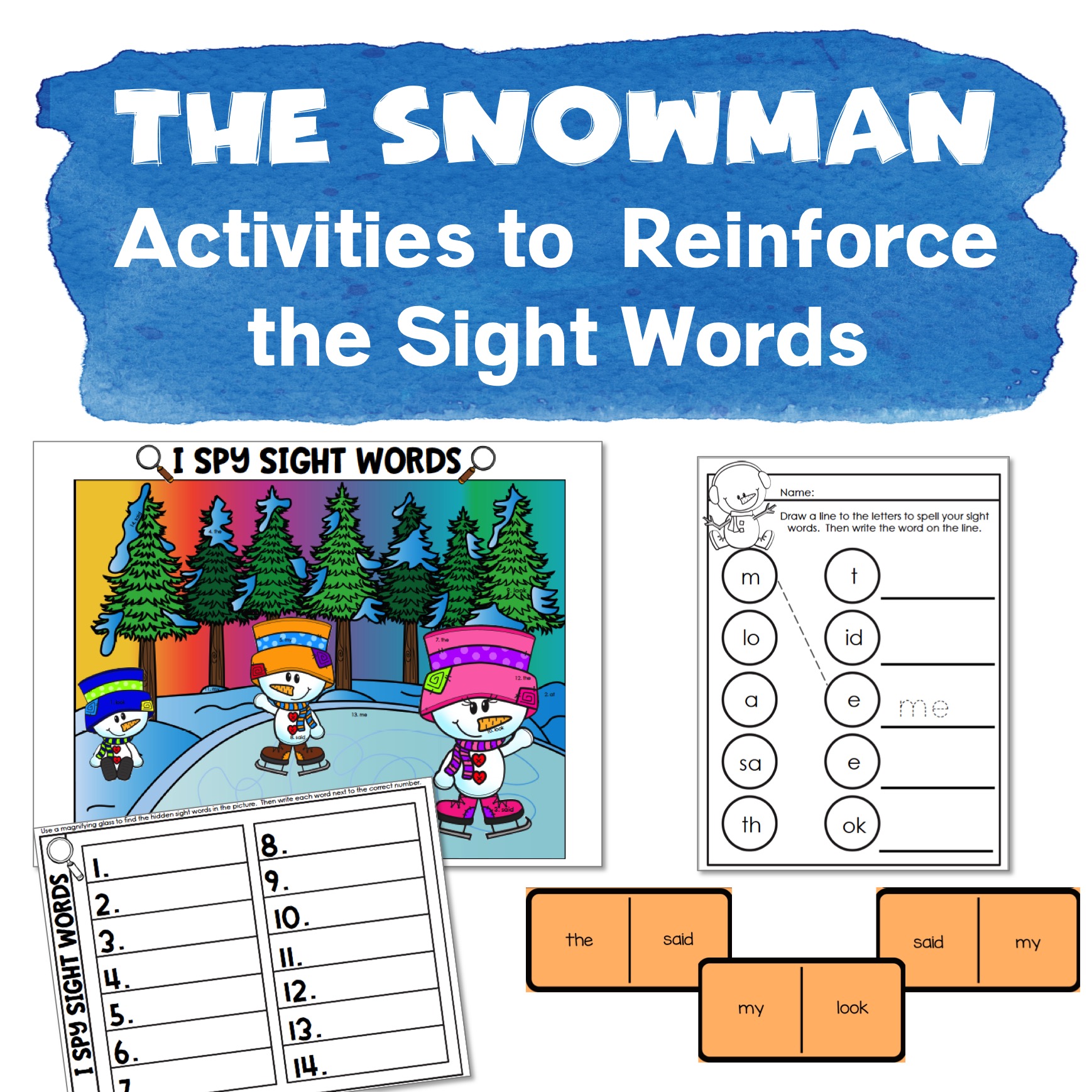 The Snowman Sight Word Book | Emergent Reader | look | said | Teaching ...