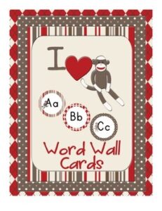 Sock Monkey Classroom Decor - Alphabet Cards - Word Wall | Teaching in ...