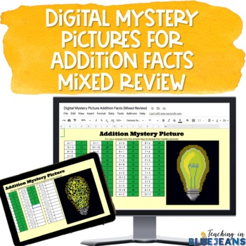 Digital Mystery Picture for Addition Facts | Addition Distance ...
