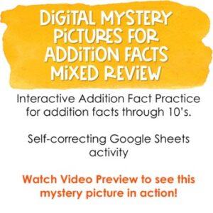Digital Mystery Picture for Addition Facts | Addition Distance ...