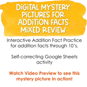 Digital Mystery Picture for Addition Facts | Addition Distance ...