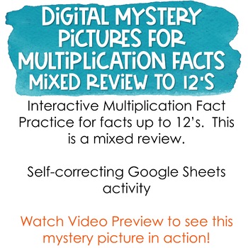 Digital Mystery Picture for Multiplication Facts to 12's #2 ...