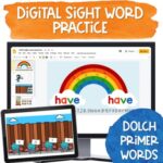 Digital Sight Word Practice for Dolch Primer Sight Words | Distance ...