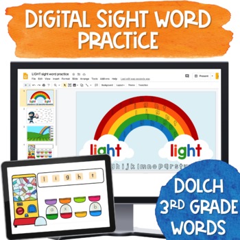 Digital Sight Word Practice for Dolch Third Grade Words | Distance ...