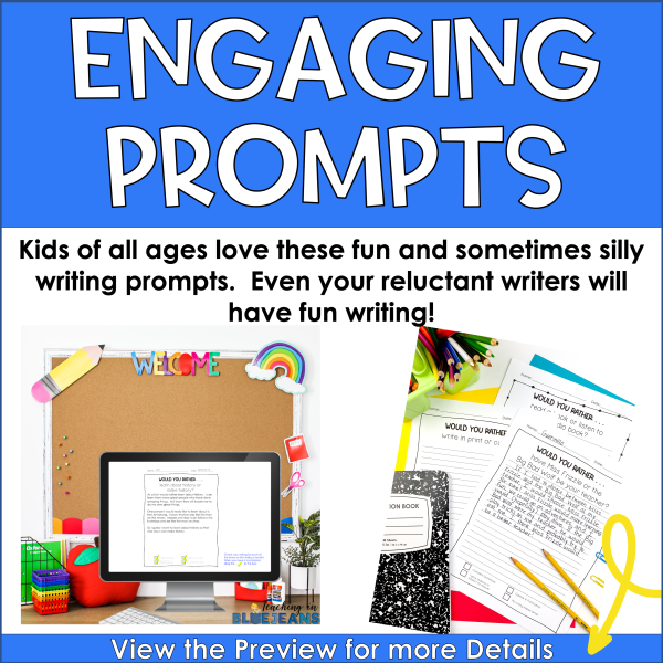 Would You Rather Writing Prompts for Back to School – Print ...