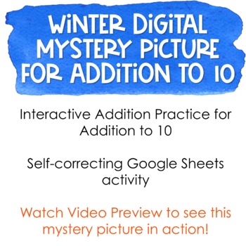 Winter Digital Mystery Picture for Addition to 10 | Addition Math ...