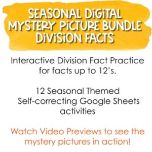Seasonal Digital Mystery Pictures BUNDLE for Division Facts | Teaching ...