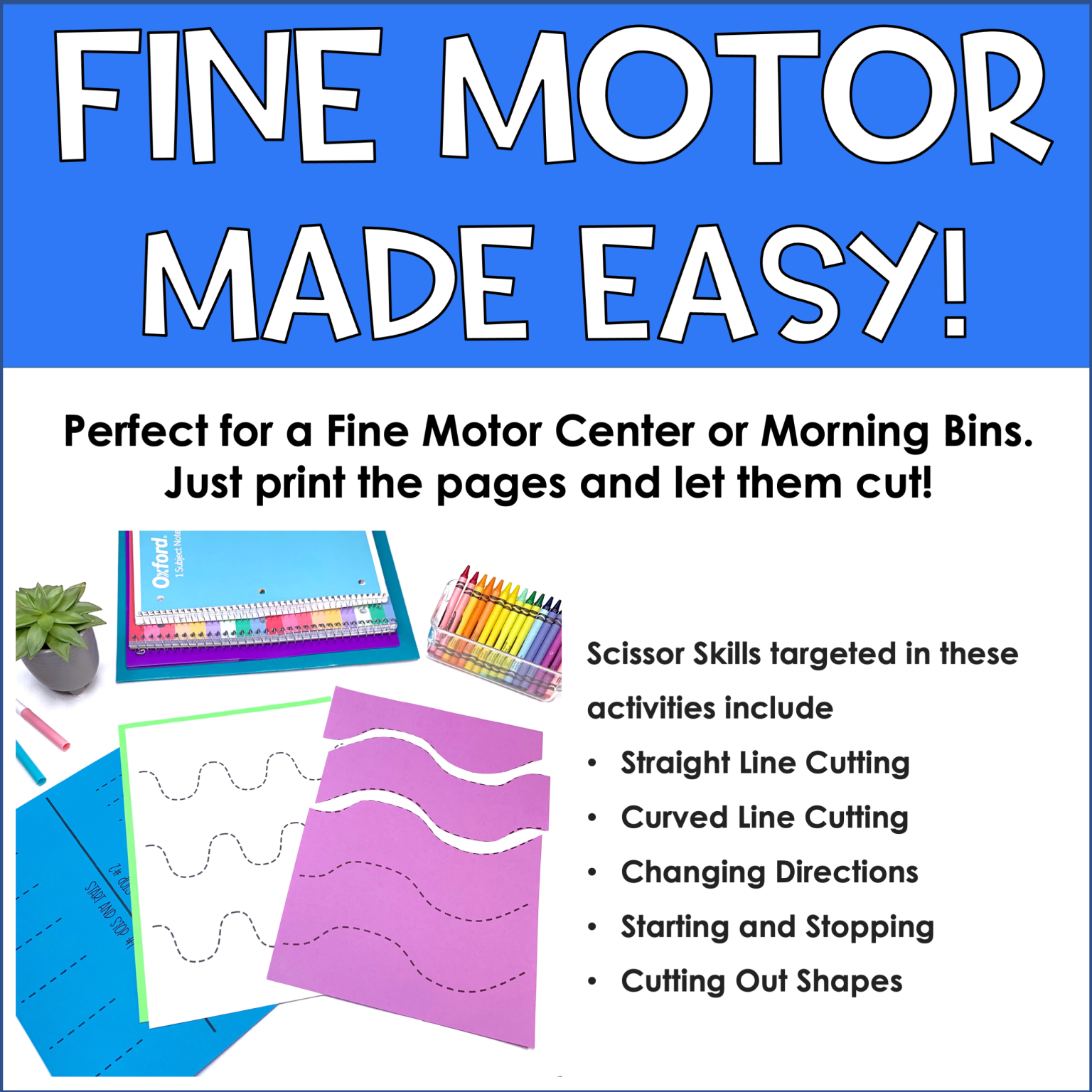 Year-Round Scissor Skills and Fine Motor Crafts Bundle – Cutting ...