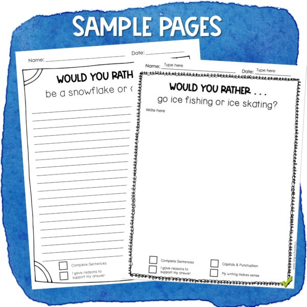 Winter Would You Rather Writing Prompts – Digital & Printable ...