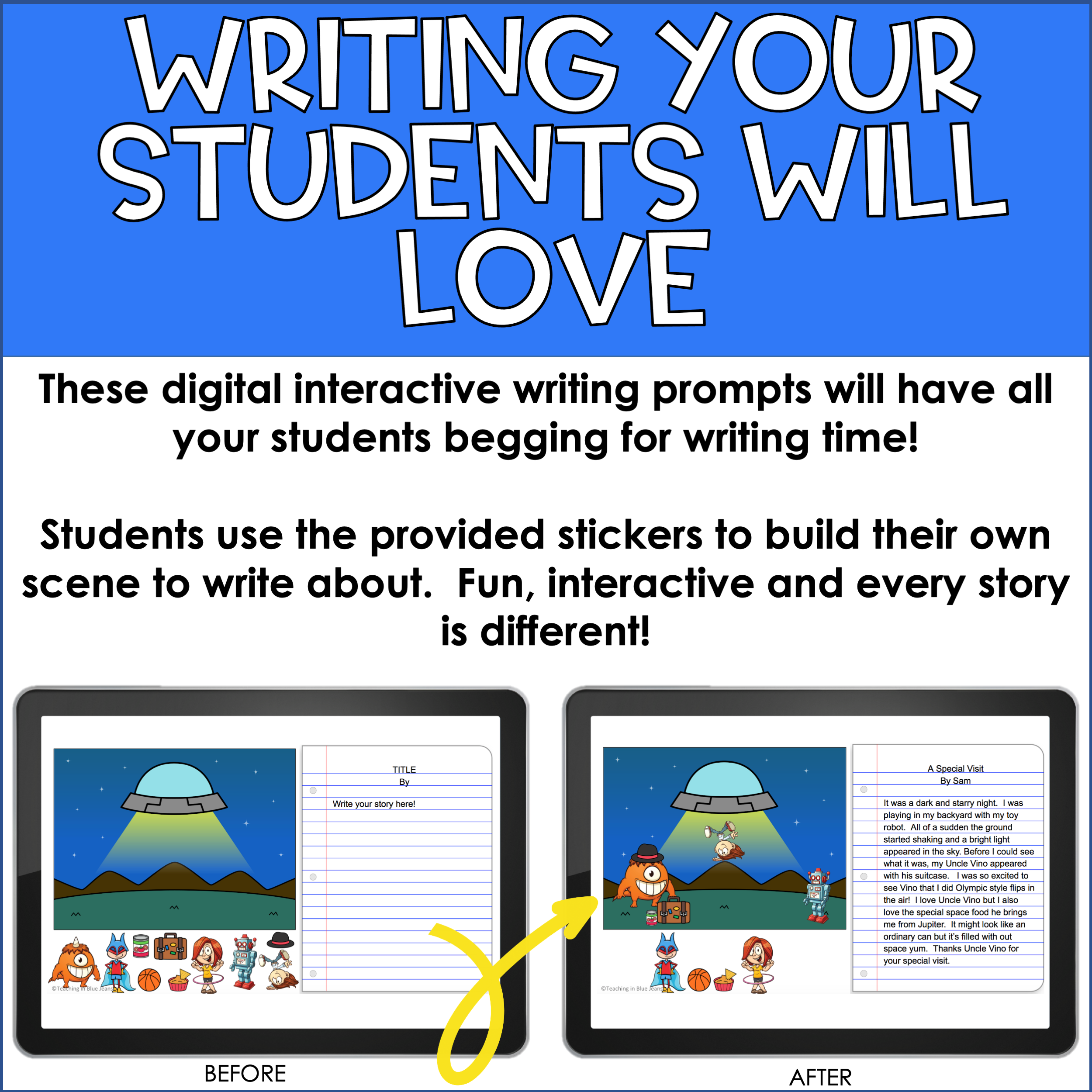 Build A Scene Digital Writing Prompts Set #2 | Interactive Digital ...