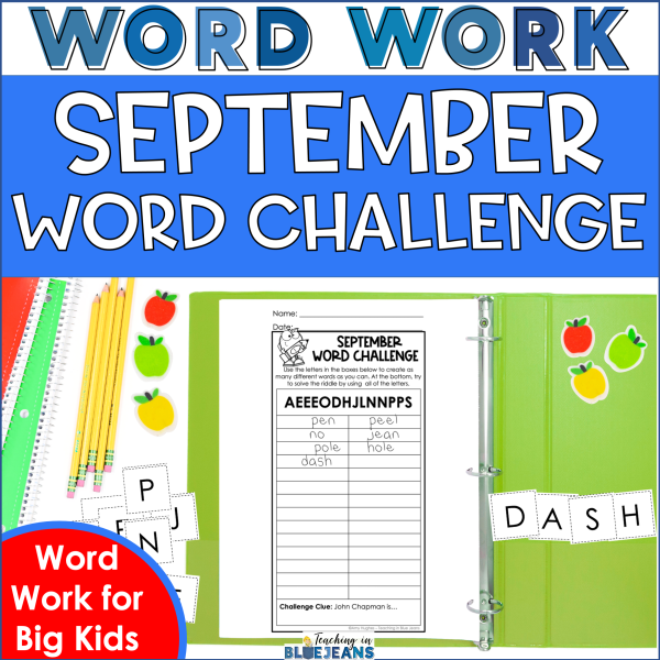 September Word Work Activities for 2nd–5th Grade – Spelling Games ...