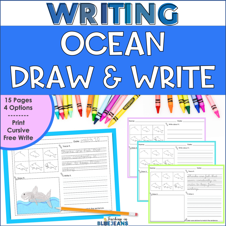 Ocean-Themed Directed Drawing and Writing – Print and Cursive ...