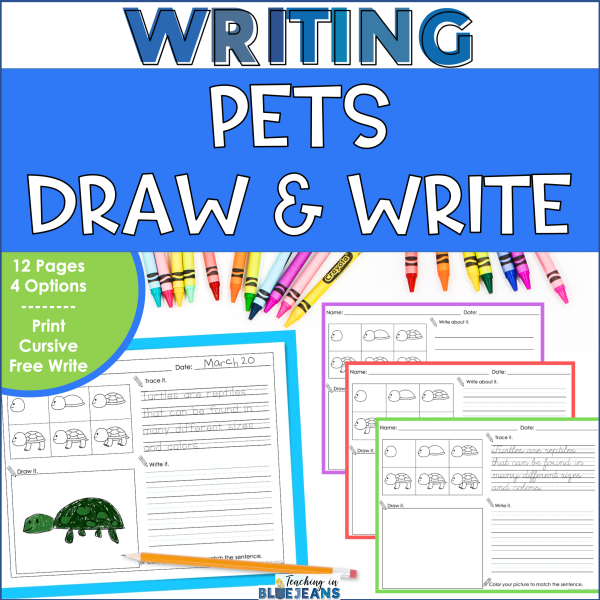 Pets Directed Drawing and Writing Prompts – Print and Cursive ...