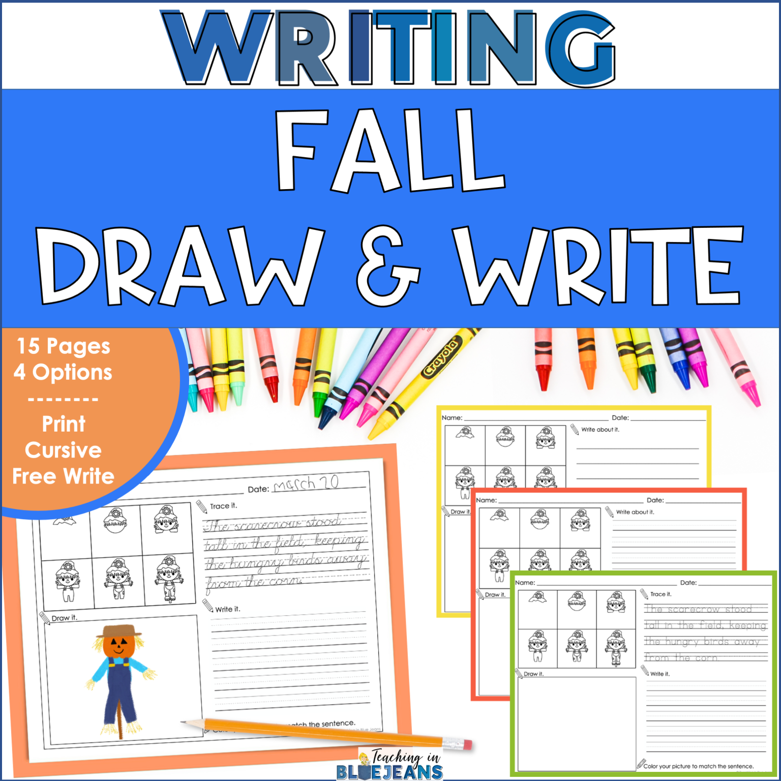 Fall Directed Drawing & Writing Prompts - Handwriting Practice with ...