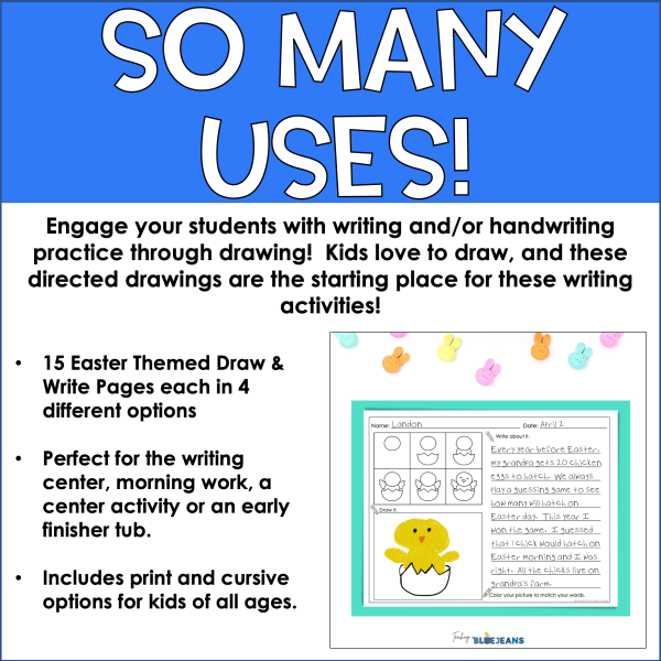 Easter Directed Drawing and Writing Activities – Cursive and Print ...