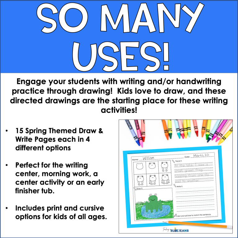 Spring Directed Drawing and Writing Prompts – Printable Handwriting and ...