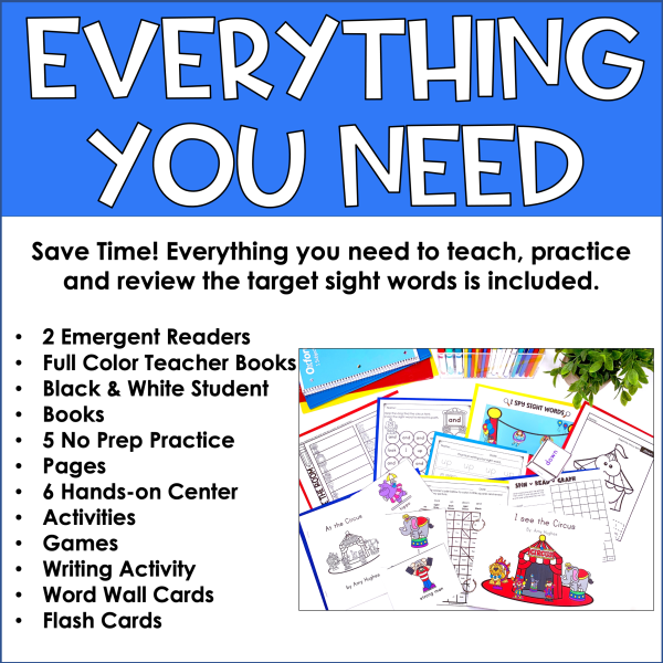 Circus Sight Word Books and Activities – Printable Readers, Worksheets ...