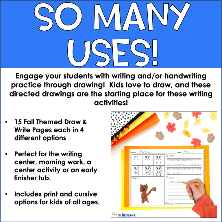 Fall Directed Drawing & Writing Prompts - Handwriting Practice with ...