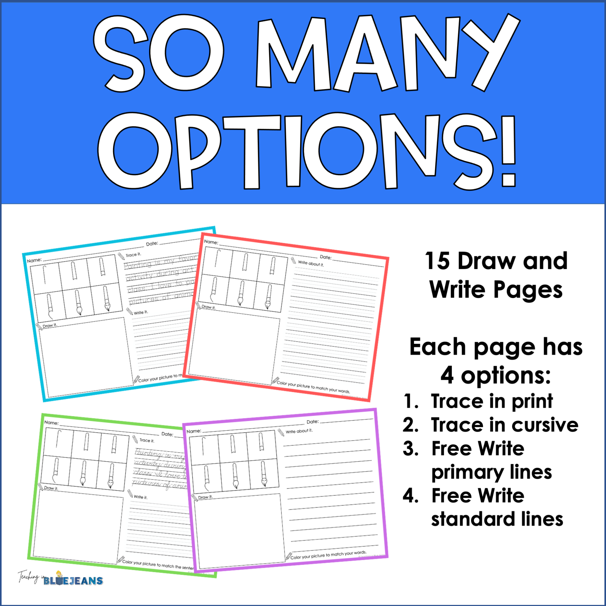 Back to School Directed Draw and Write Prompts - Handwriting Practice ...